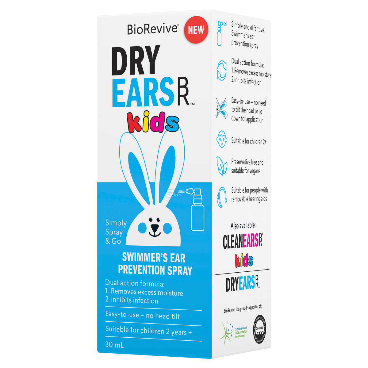 Dry Ears Kids - Swimmer's Ear Prevention Spray 30ml – BioRevive