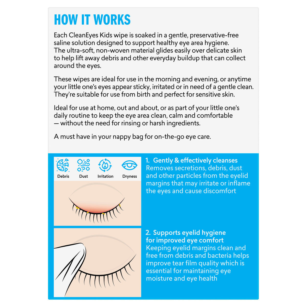 CleanEyes Kids Eyelid Cleansing Wipes – BioRevive